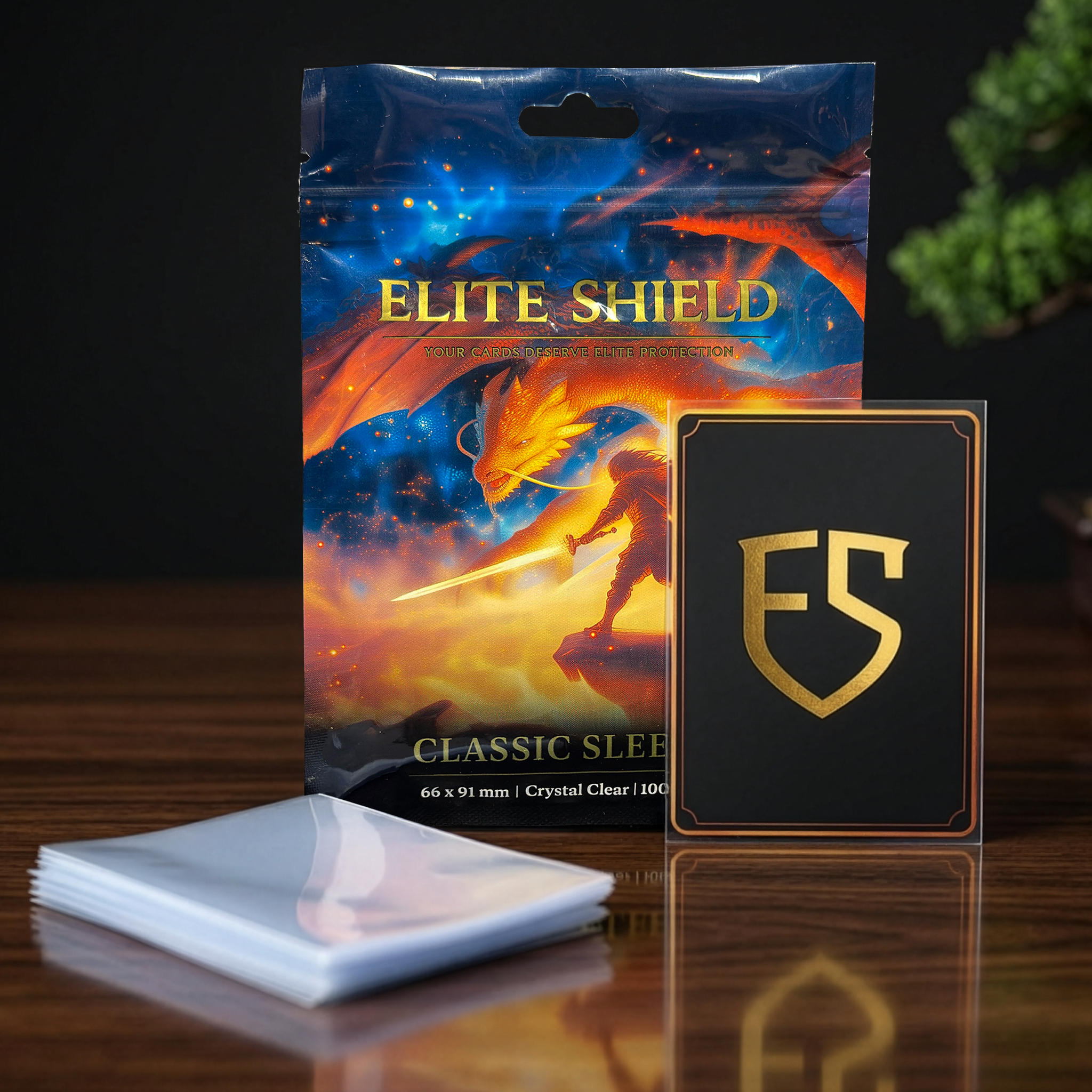 Elite Shield Classic Sleeves (x100) — Idéal Bulk Storage & Standard